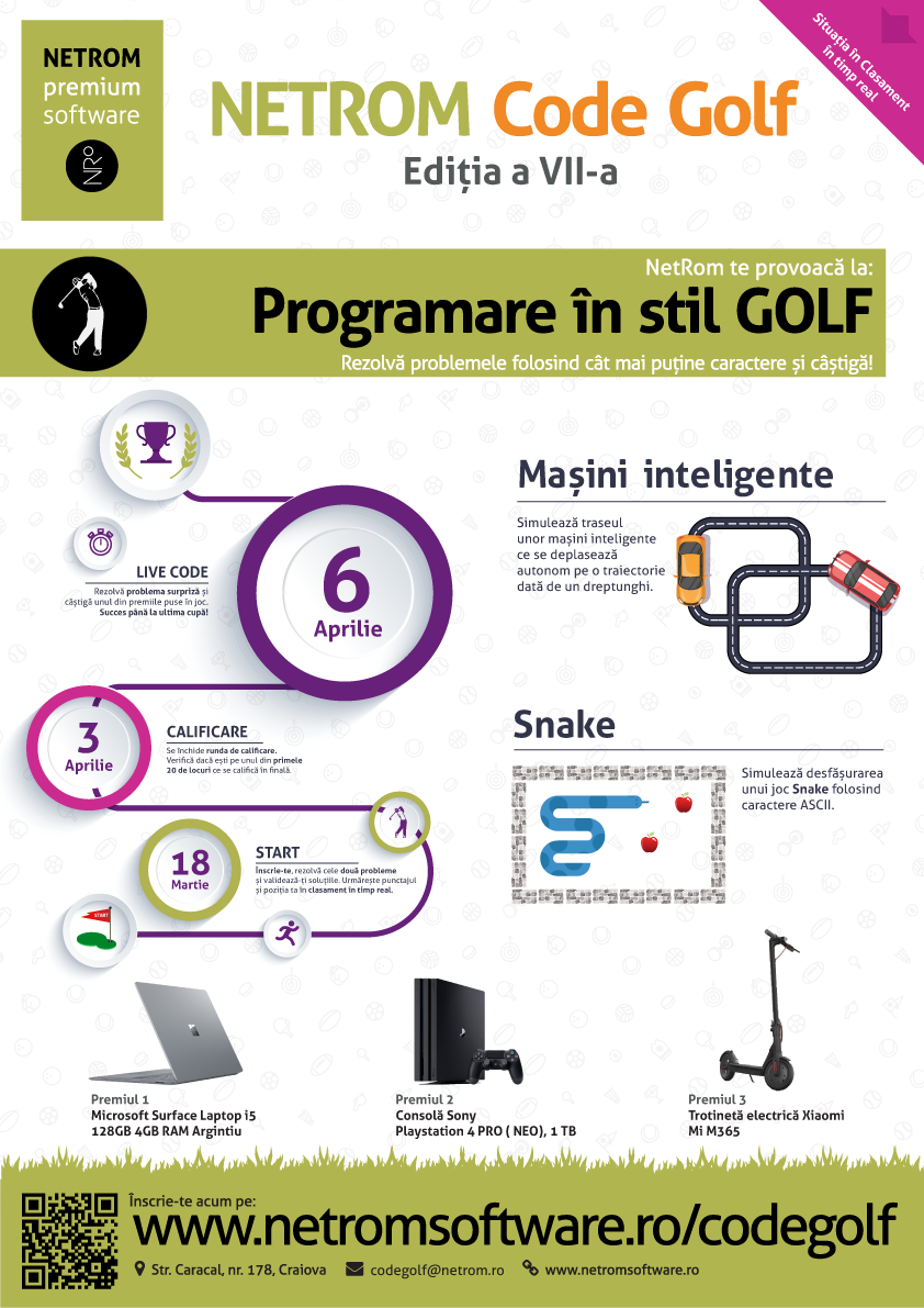 NetRom Code Golf 2019 | e-Avizier - Departamentul de Informatică